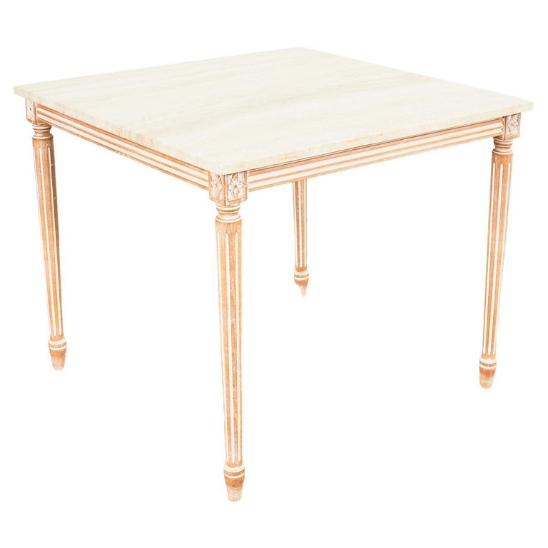 Louis XVI Style Travertine Top Dining Table or Game Table For Sale at ...