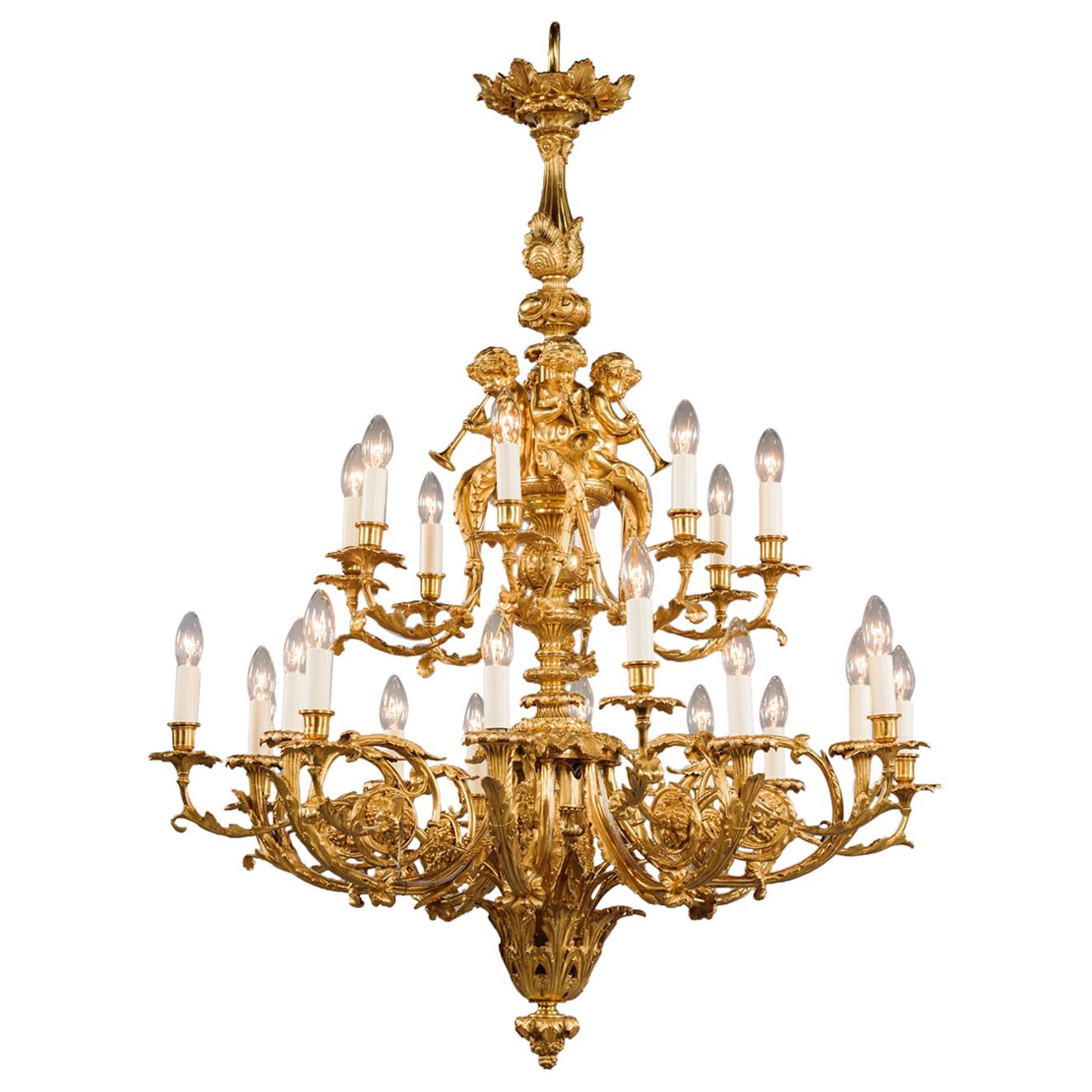 Louis XVI Style Cherub Six-Light Chandelier after Pierre Gouthière ...