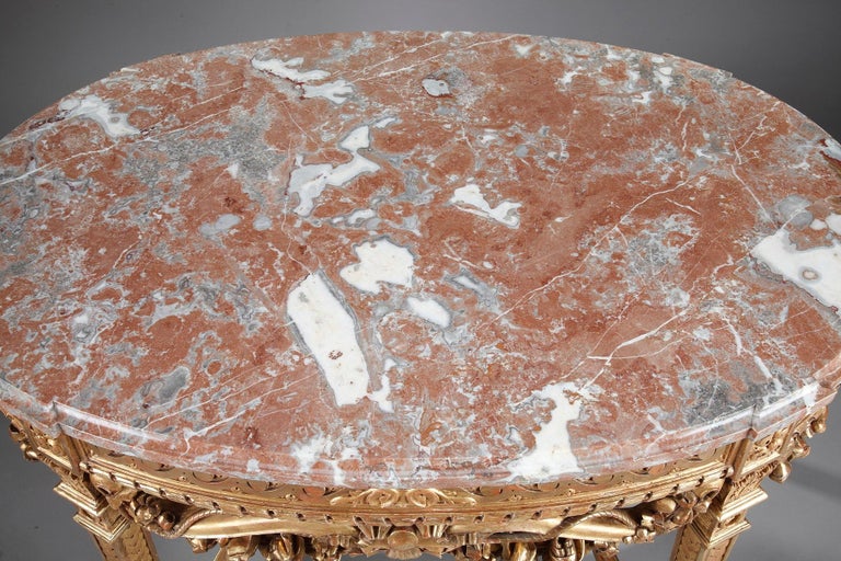 Louis XVI-Style Wood and Giltwood Table at 1stDibs