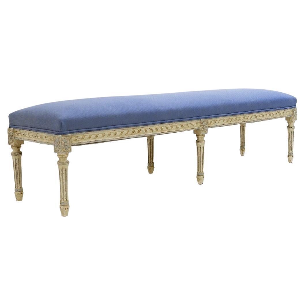French Louis XVI Style Carved and Bleached Benches For Sale at 1stDibs