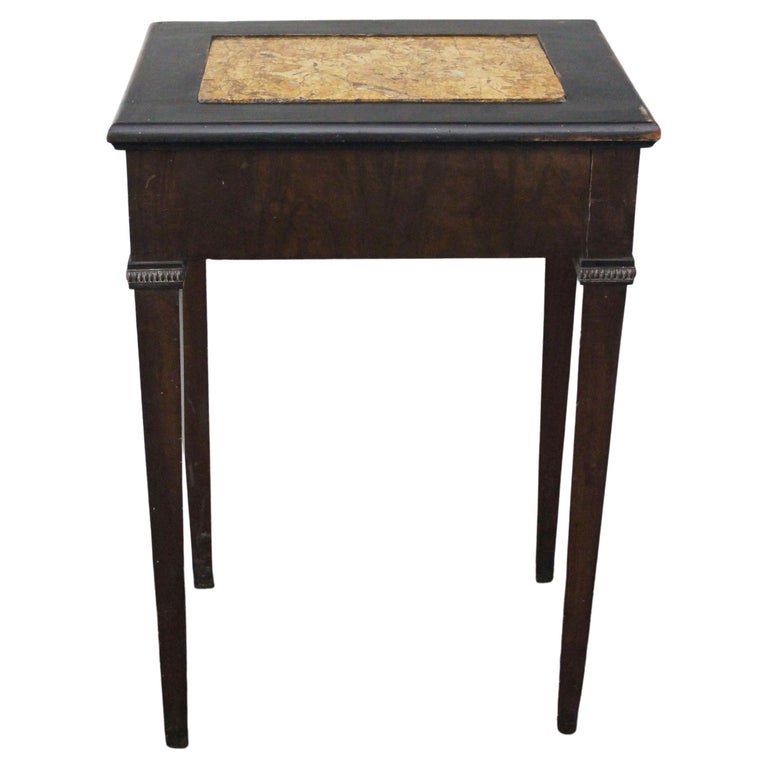 Louis XVI Table with Walnut Top in Yellow Siena Marble For Sale at 1stDibs