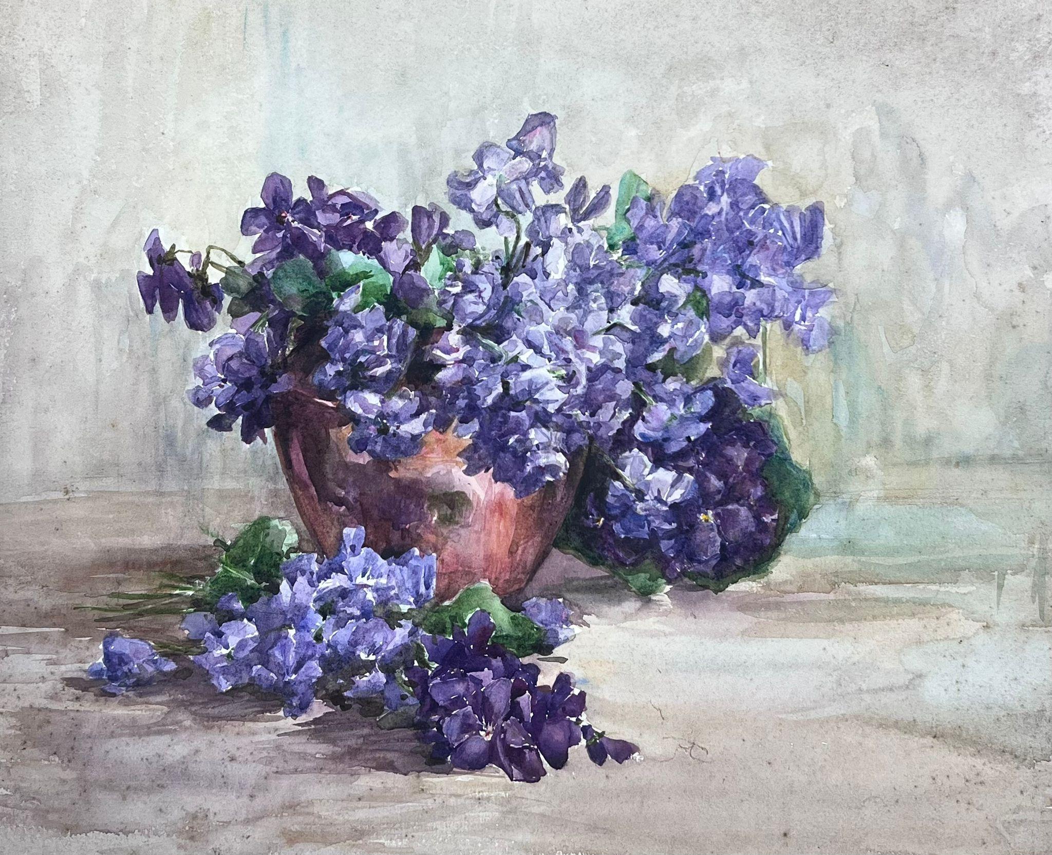 Louise Alix - 1930's French Impressionist Painting Purple Sweat Peas In ...