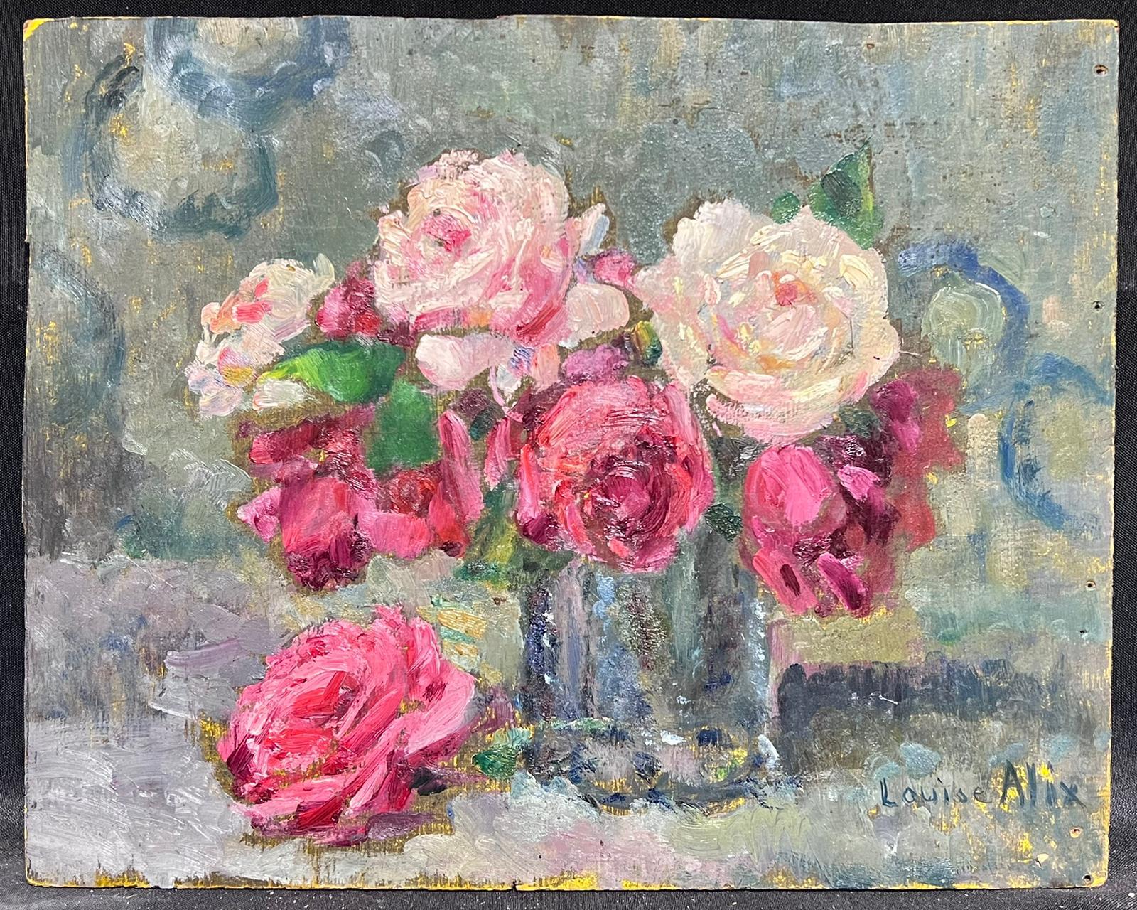 Louise Alix - 1930's French Impressionist Signed Oil Painting Pink and ...