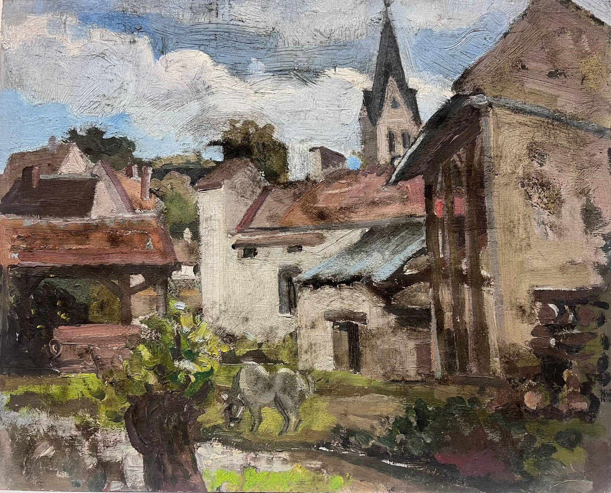 Louise Alix - 1930's Impressionist Oil Back Yard Of The French Village ...
