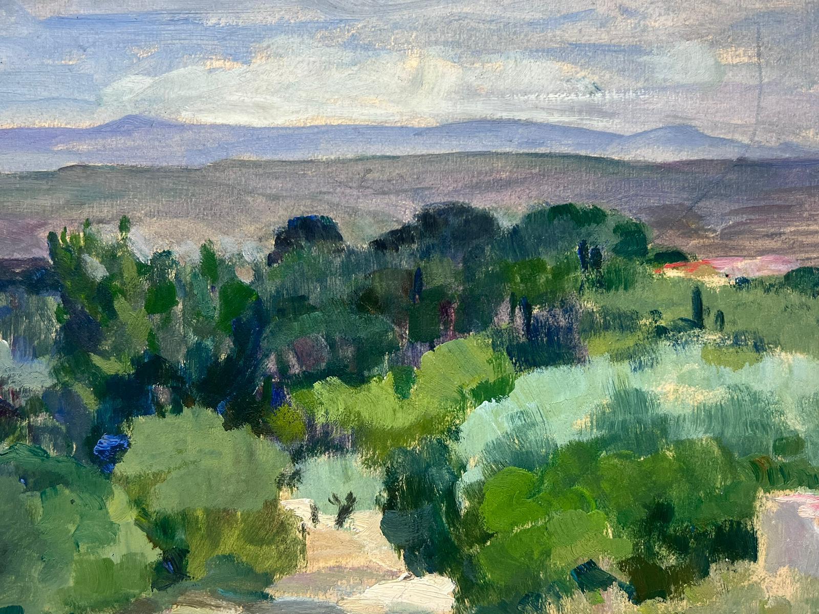 Louise Alix - French Impressionist Oil Green Tree Open Field Landscape ...