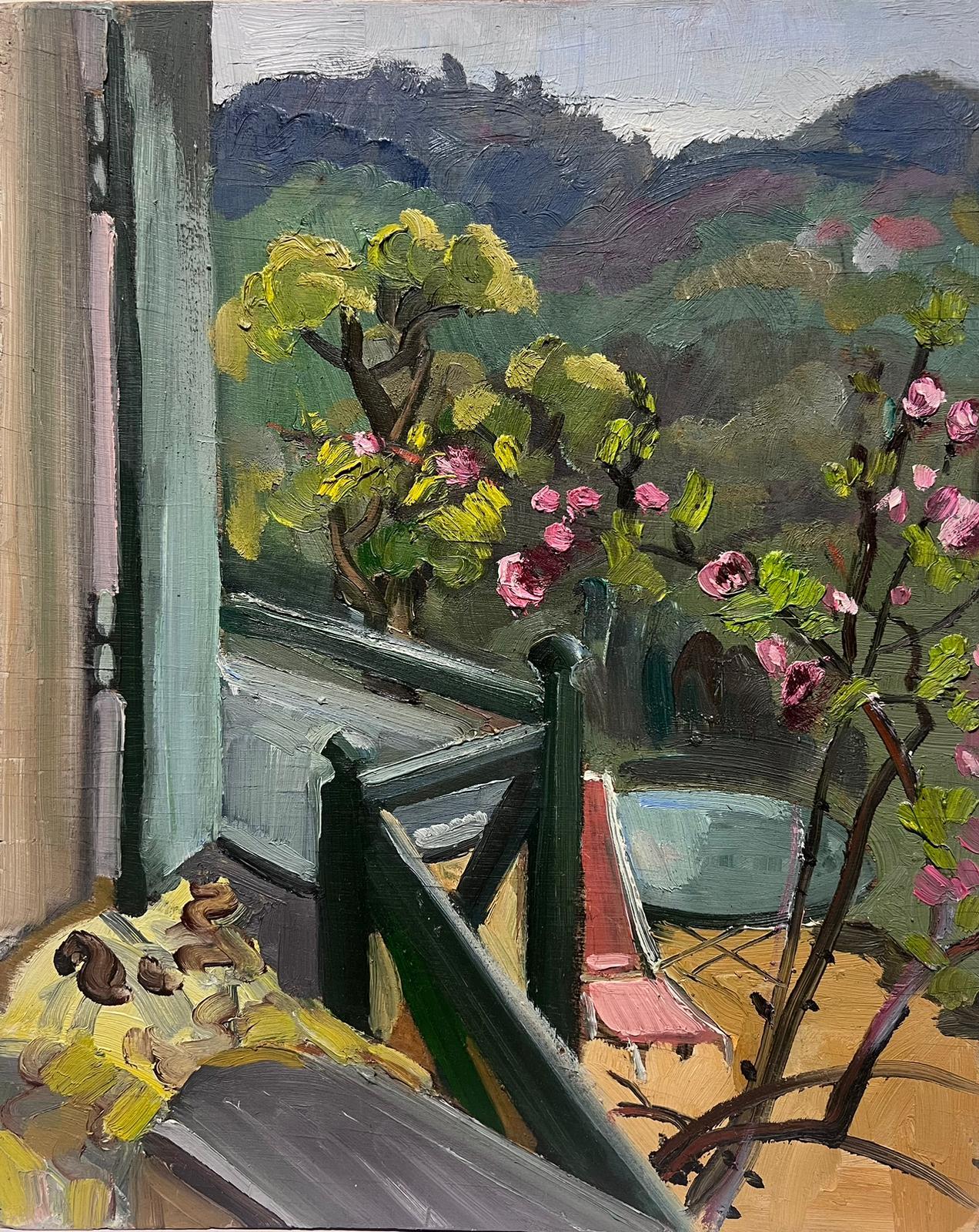 Louise Alix - French Impressionist Oil Painting Open Balcony Over ...
