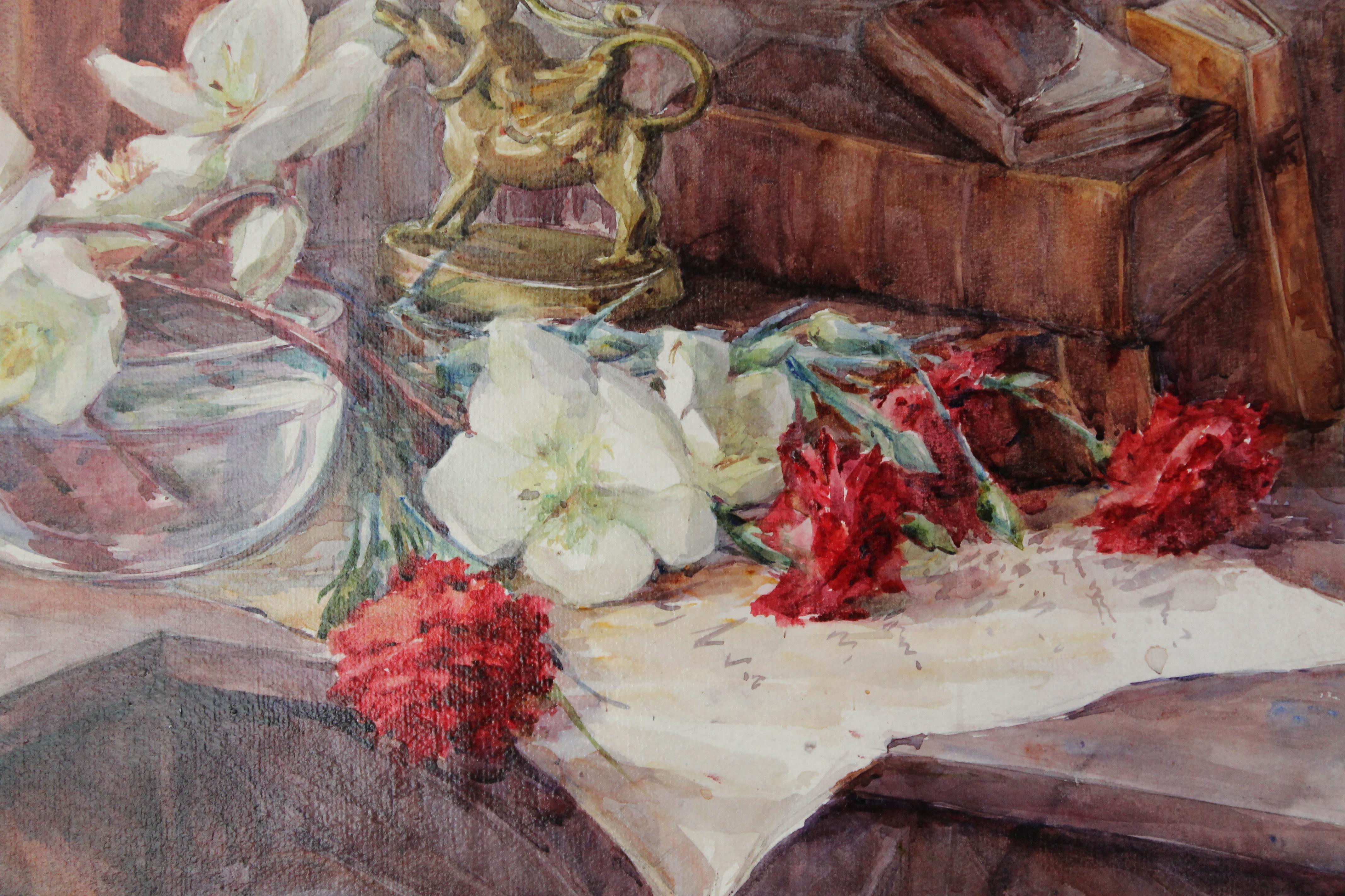 Louise Alix - Large 1920's impressionist watercolour and gouache ...