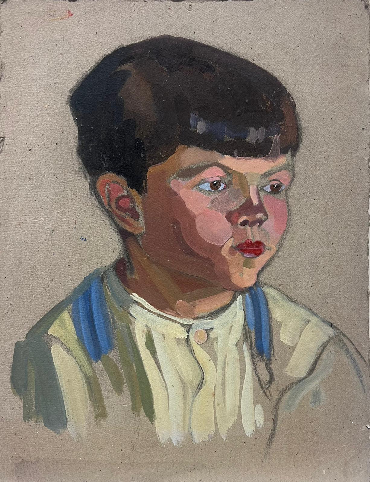 Louise Alix - Mid 20th Century Oil Portrait Of A Young Rosey Cheek Boy ...