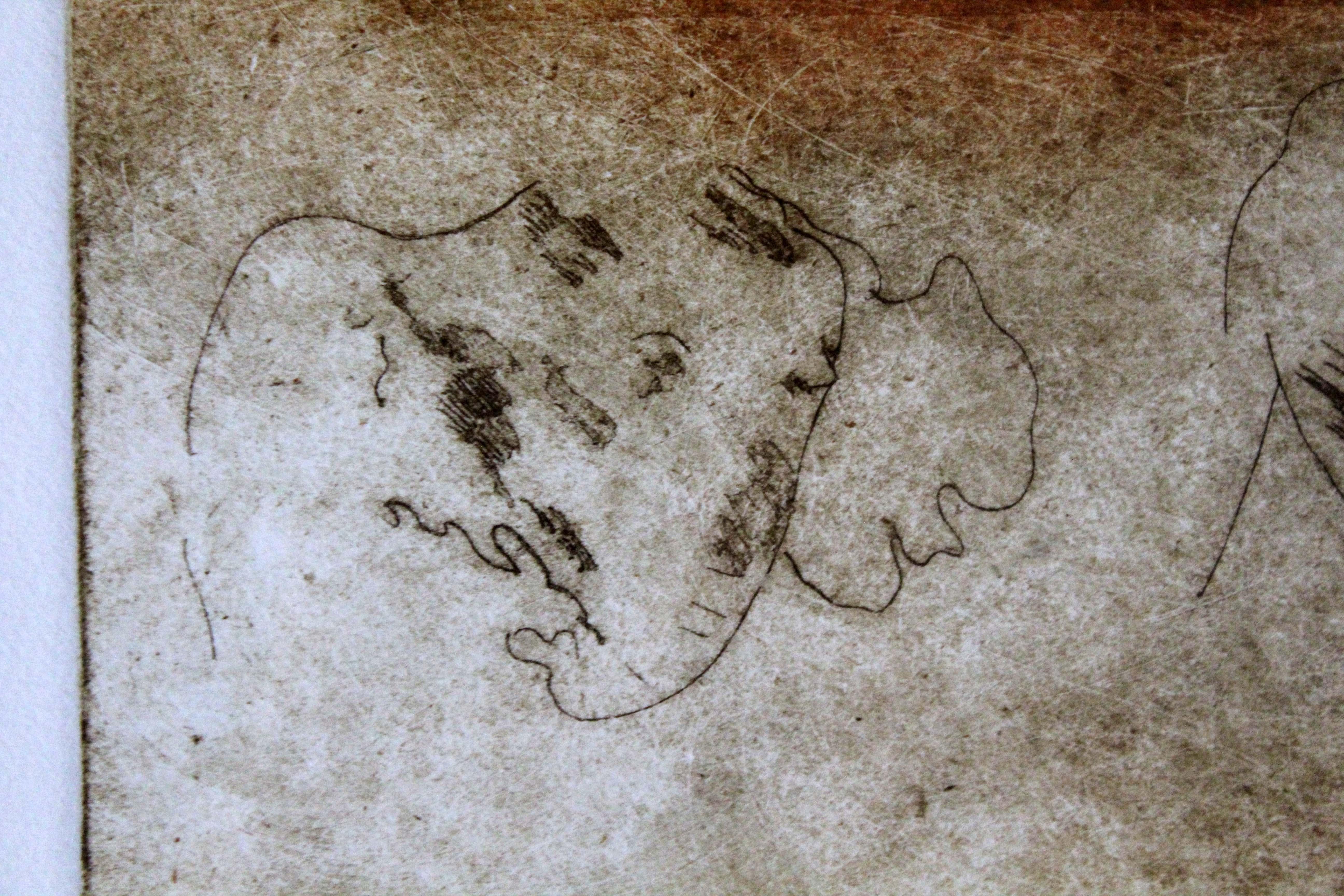 Louise Bernard Memory (Geometric Shapes and Elephants) Signed Modern ...