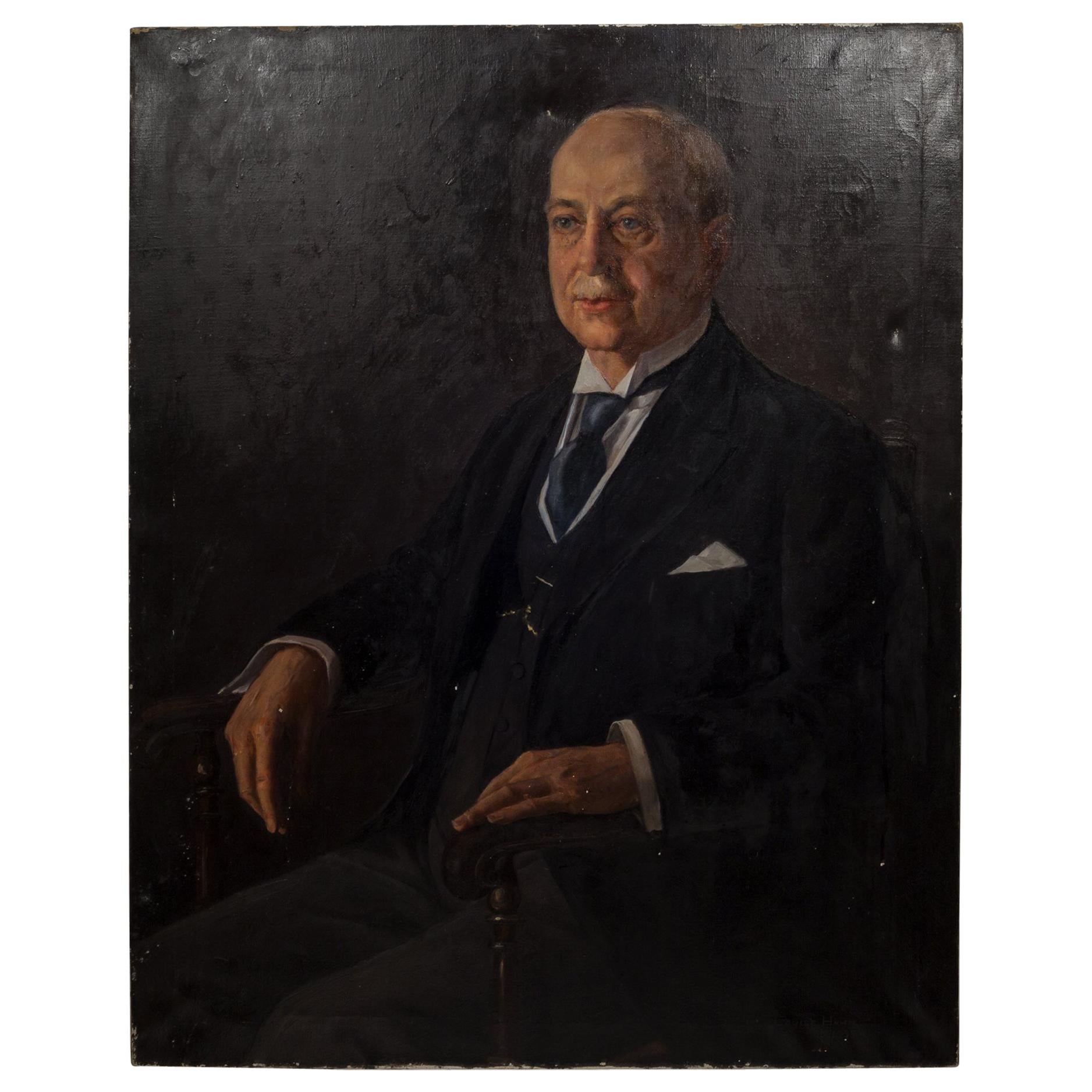 Louise Hahn Oil on Canvas Portrait, 1933 For Sale at 1stDibs