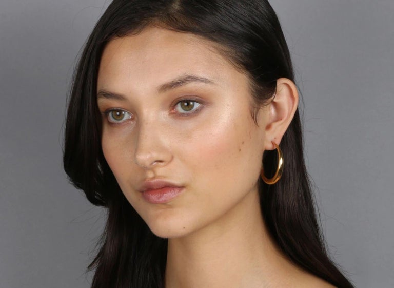 Louise Olsen 24 Karat Gold Plate Large Liquid Hoop Earrings For Sale at 1stDibs | louise olsen ...