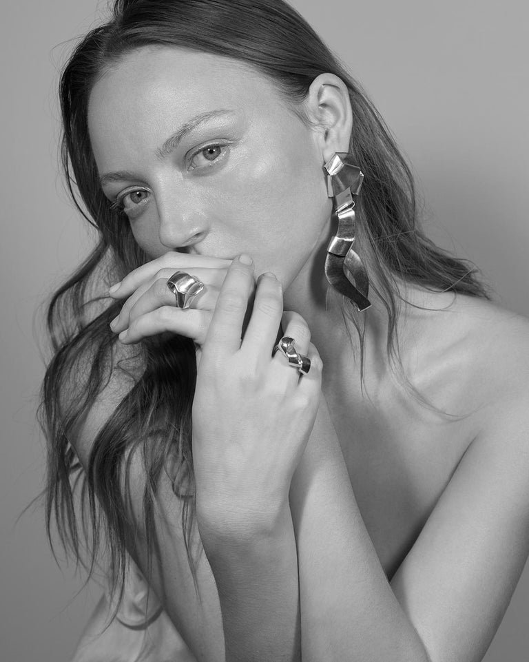 Louise Olsen 24 Karat Gold Plate Large Wrap Earrings For Sale at 1stDibs