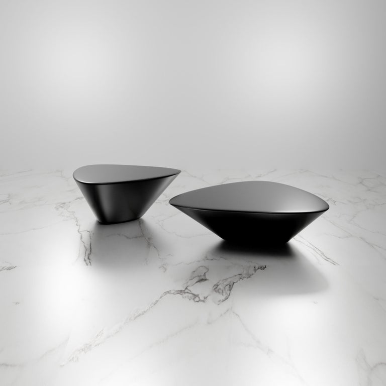 Lounge 22, 21st Century Organic Modern Cast Liquid Black Graphite Table ...