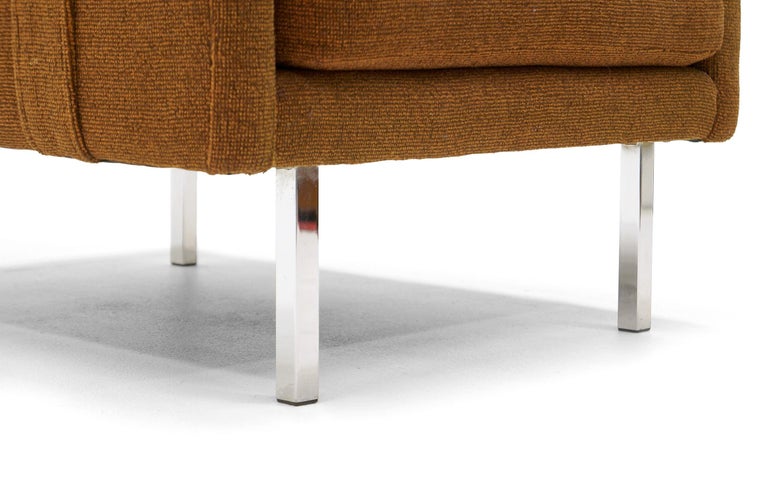 Lounge Chair by Milo Baughman, Original Rust Color Fabric with Belt ...