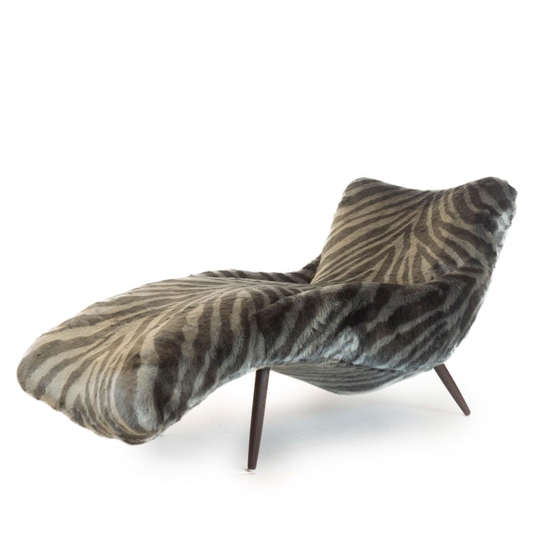 Lounge Chair in Faux Tiger Fur For Sale at 1stDibs