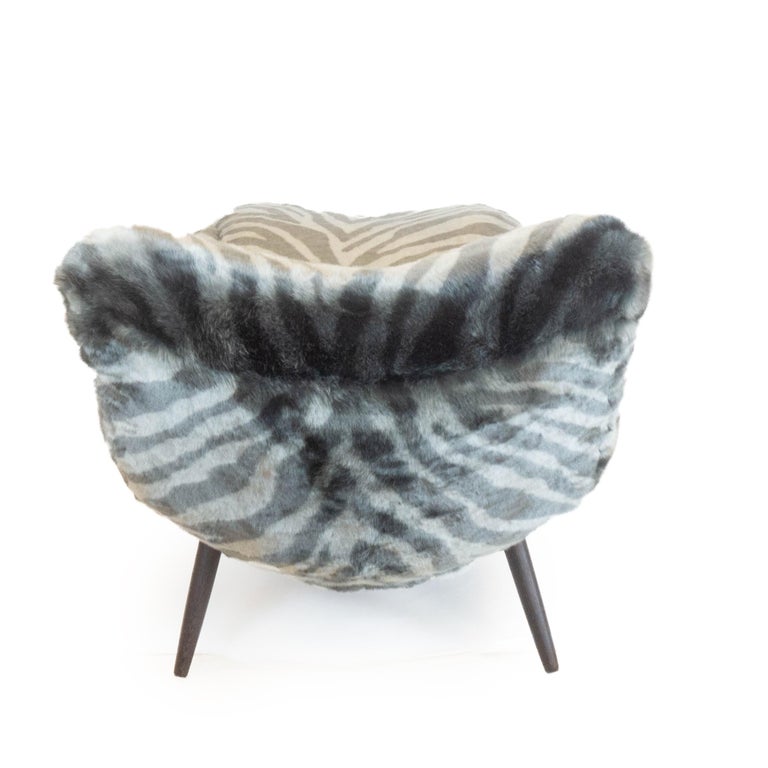 Lounge Chair in Faux Tiger Fur For Sale at 1stDibs