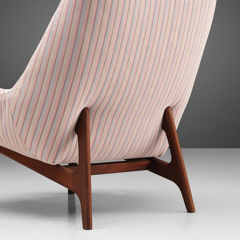 Lounge Chair in Pink Striped Upholstery For Sale at 1stDibs | pink ...