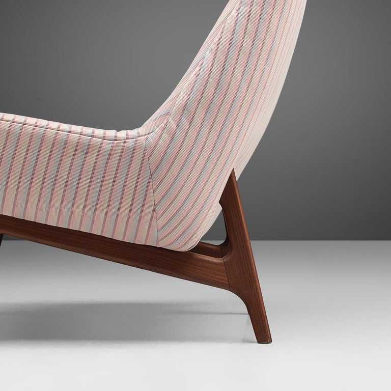 Lounge Chair in Pink Striped Upholstery For Sale at 1stDibs | pink ...