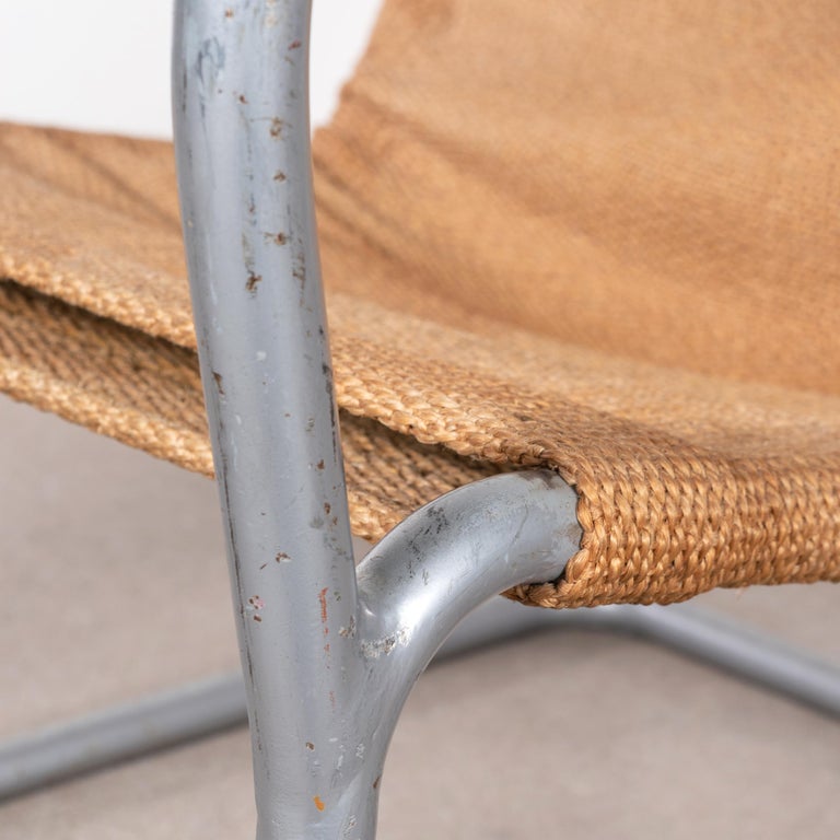 Lounge Chair in Tube Steel and Burlap by Bas Van Pelt, Netherlands at ...