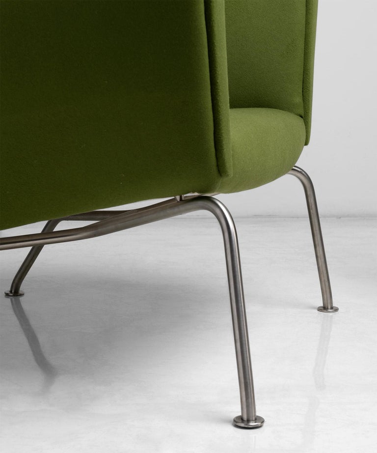 Lounge Chairs by Hans Wegner in Brushed Merino Wool, Denmark circa 1960 ...