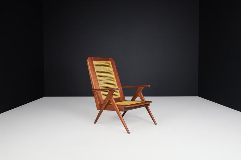 Lounge Chairs with Mahogany structure and Webbing, France 1950s For ...