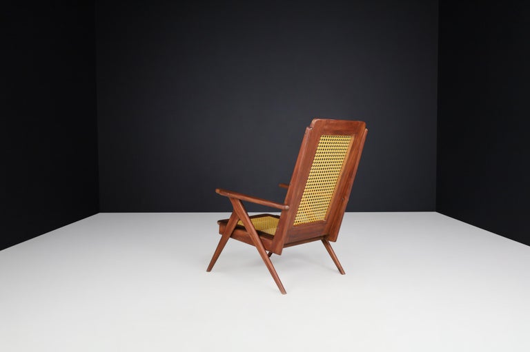 Lounge Chairs with Mahogany structure and Webbing, France 1950s For ...