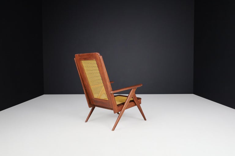 Lounge Chairs with Mahogany structure and Webbing, France 1950s For ...