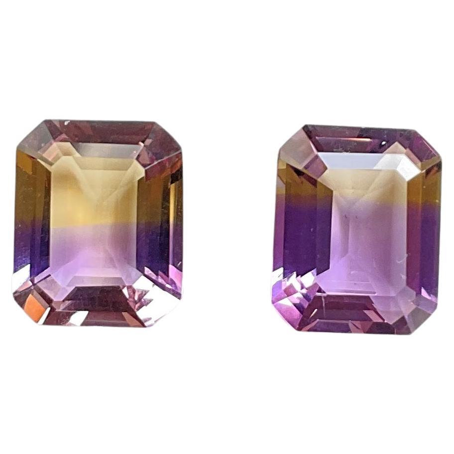 Loupe clean 10.00 Ametrine Octagon Faceted Pair For Jewelry Natural ...