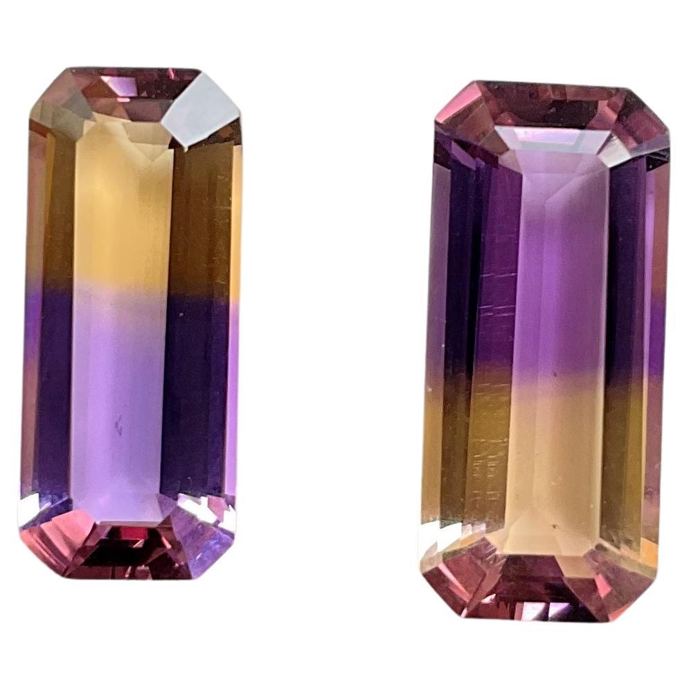 Loupe clean 20.85 cts Ametrine Step Faceted Cut Stone For Jewelry ...