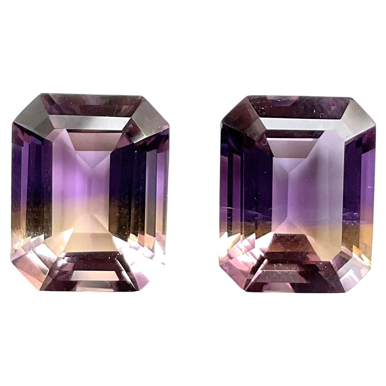 Loupe clean 15.10 Ametrine Octagon Faceted Pair For Jewelry Natural ...