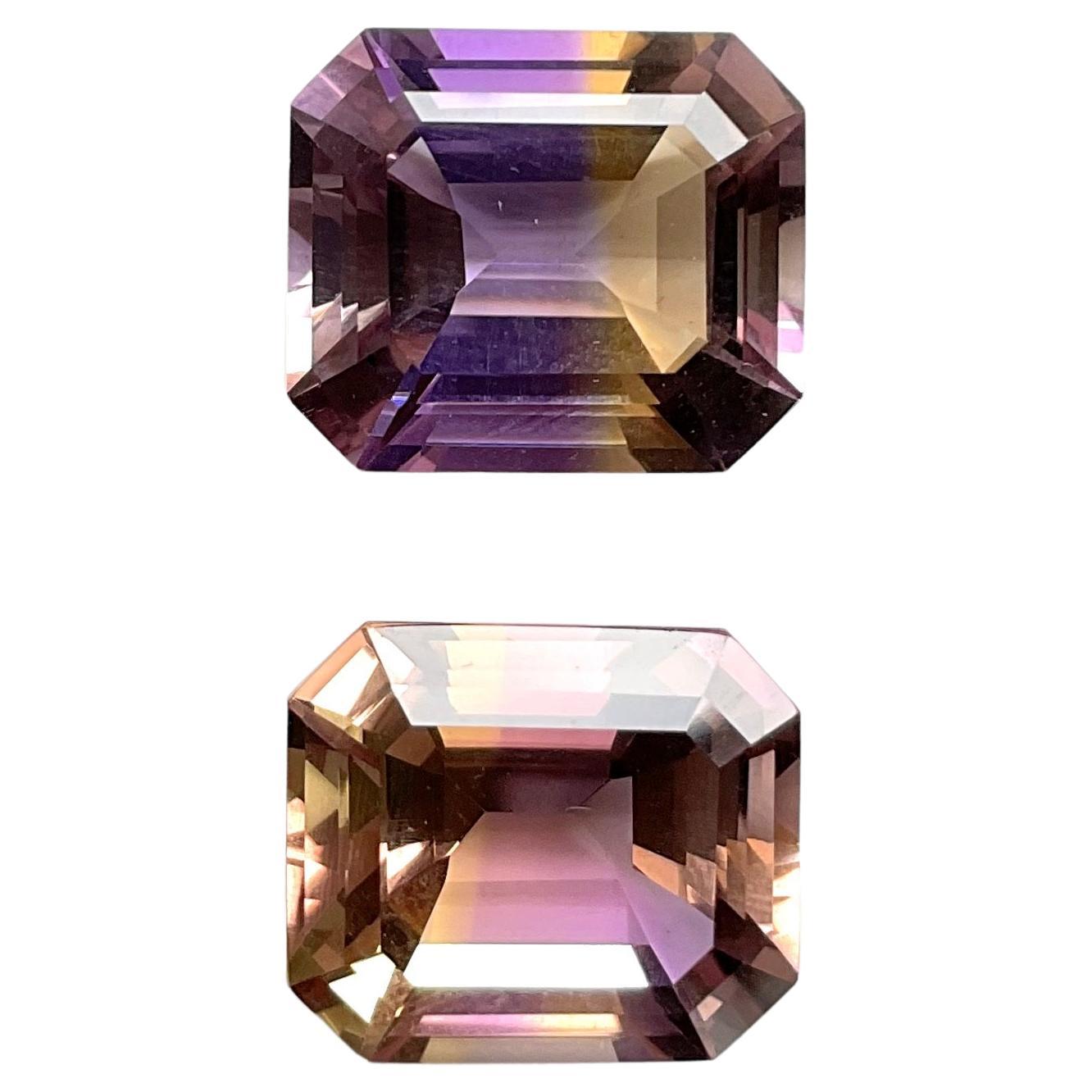 Loupe clean 12.20 Ametrine Octagon Faceted Pair For Jewelry Natural ...