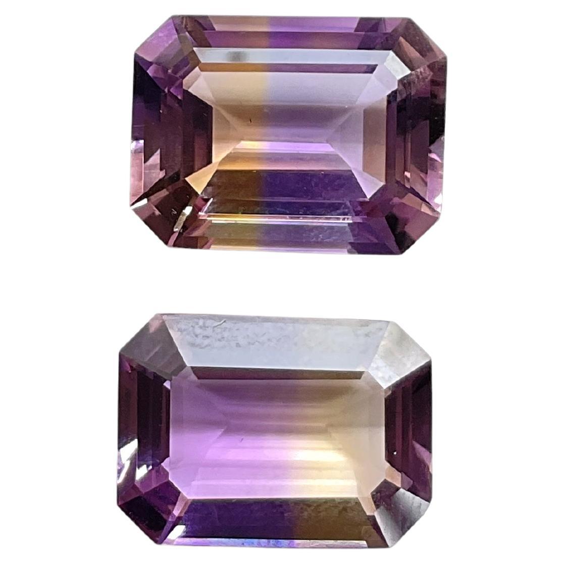 Loupe clean 12.20 Ametrine Octagon Faceted Pair For Jewelry Natural ...