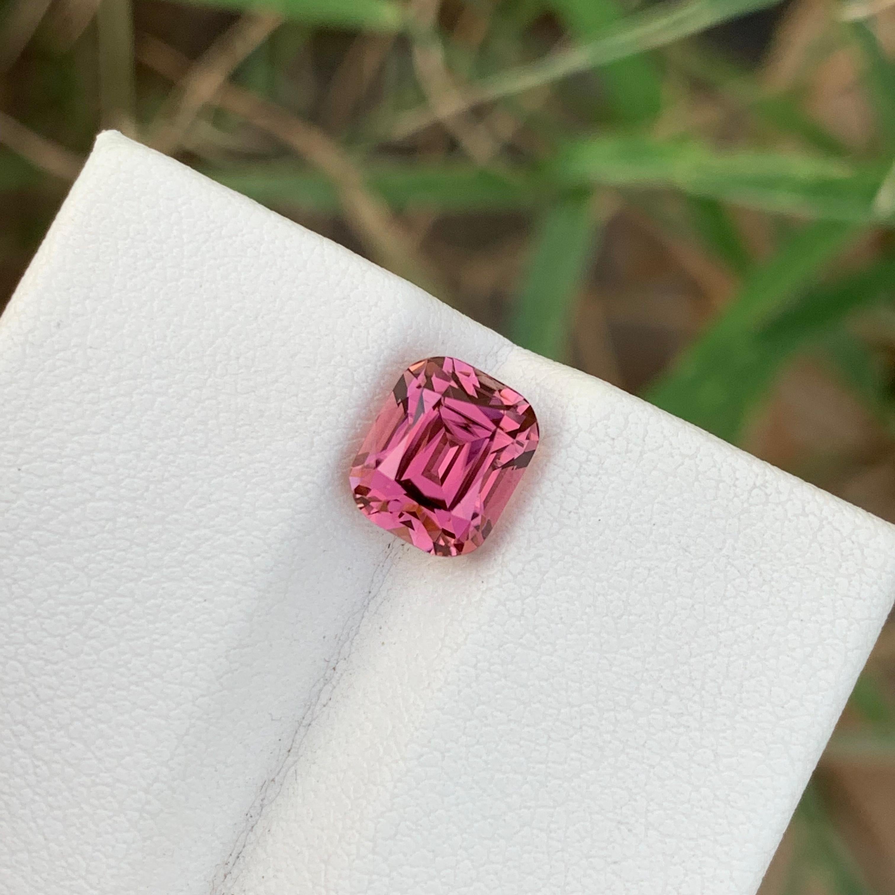 Loupe Clean Faceted Soft Pink Tourmaline Gemstone 3.05 Cts Cushion Cut ...