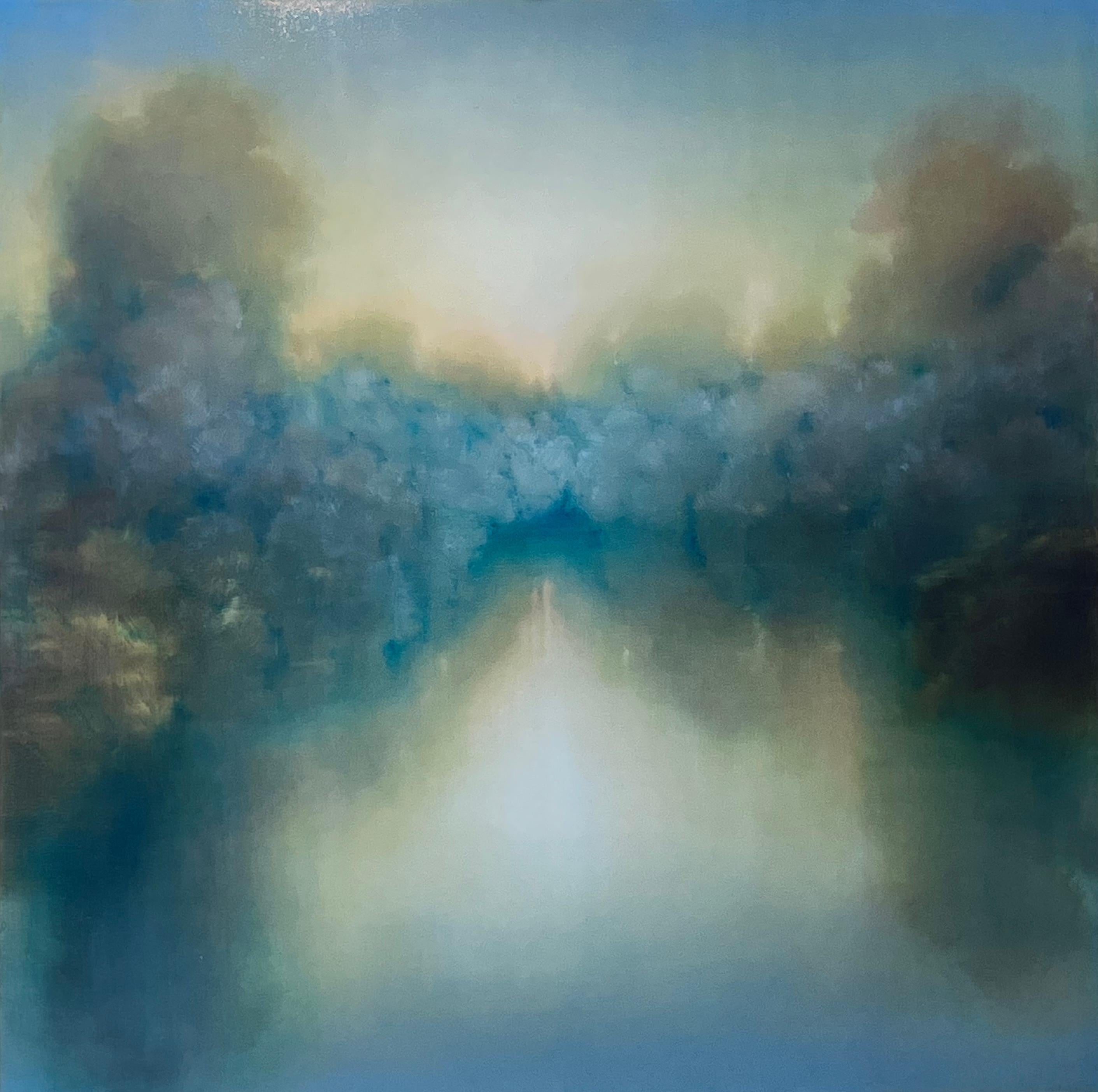 Louse Fairchild - Millpond at Dawn-original abstract landscape oil ...