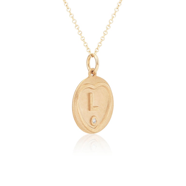 Love Hearts Initial Necklace in 18 Carat Gold and Diamond For Sale at ...