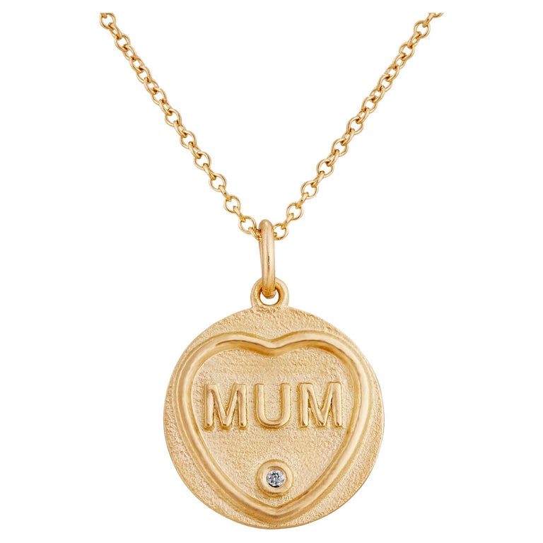 Love Hearts Mum Necklace in 18 Carat Gold and Diamond For Sale at 1stDibs
