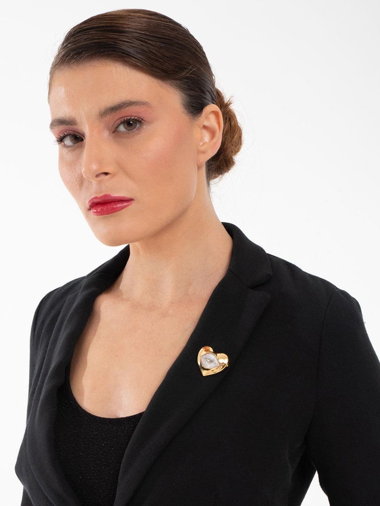 Naimah Love Lips Brooch, Crystal For Sale at 1stDibs