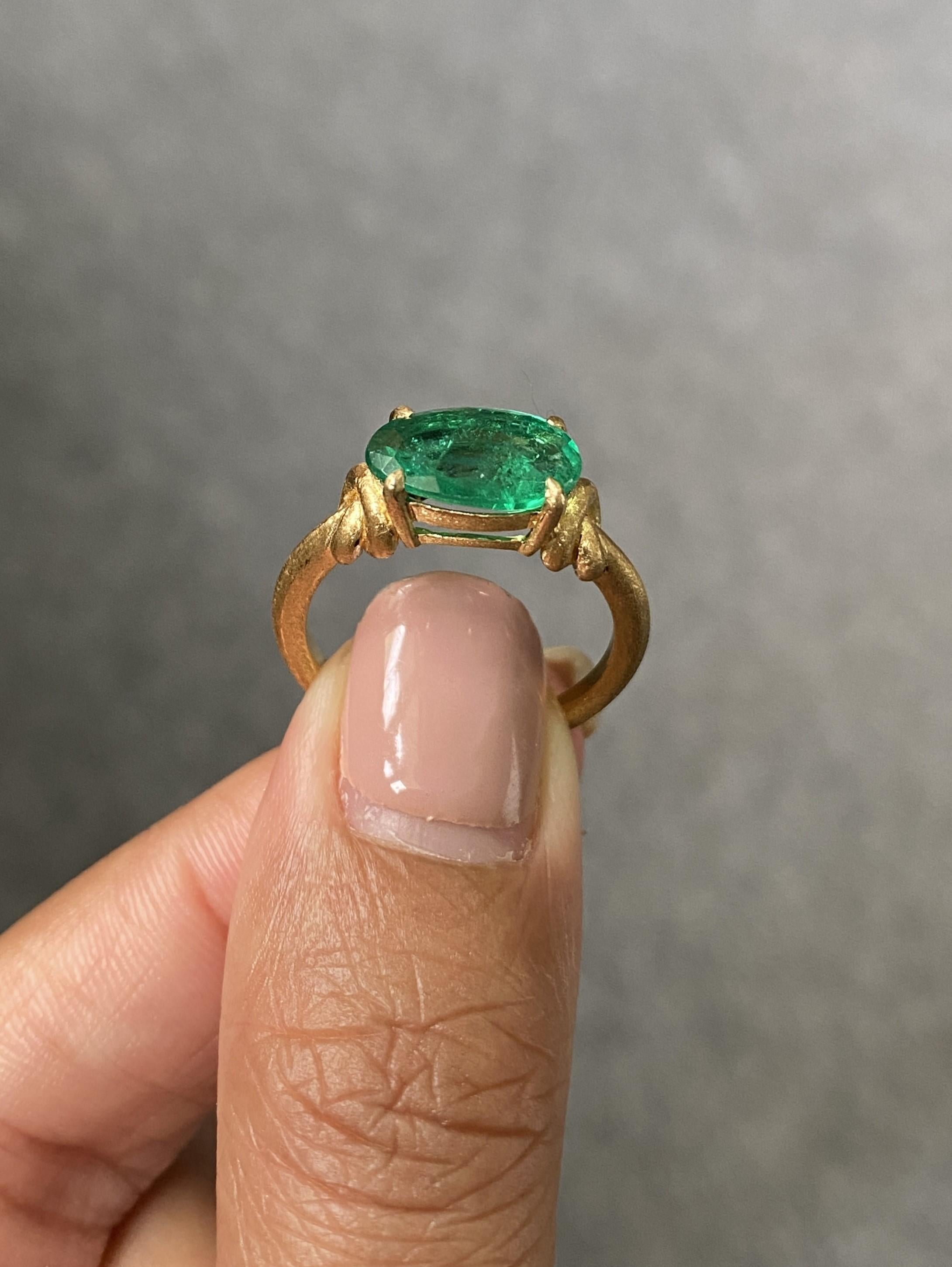 Love Me Knot 18K Yellow Gold Natural Emerald Engagement Ring For Sale ...