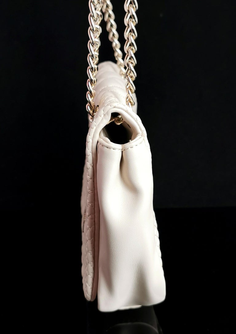 Love Moschino Quilted embroidered shoulder bag, chain handle For Sale ...