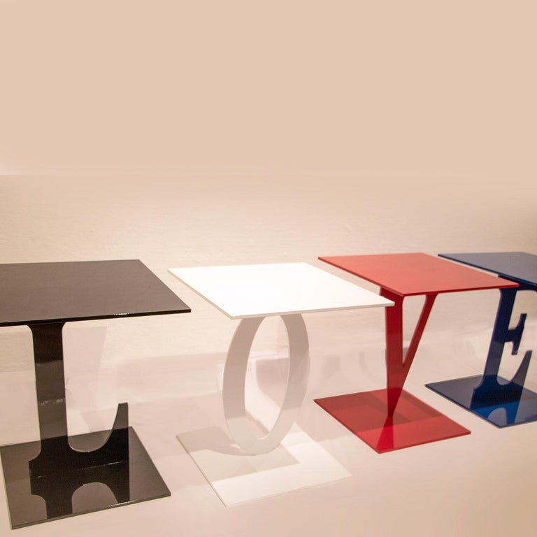 Love Set of 4 Letter Coffee Tables For Sale at 1stDibs