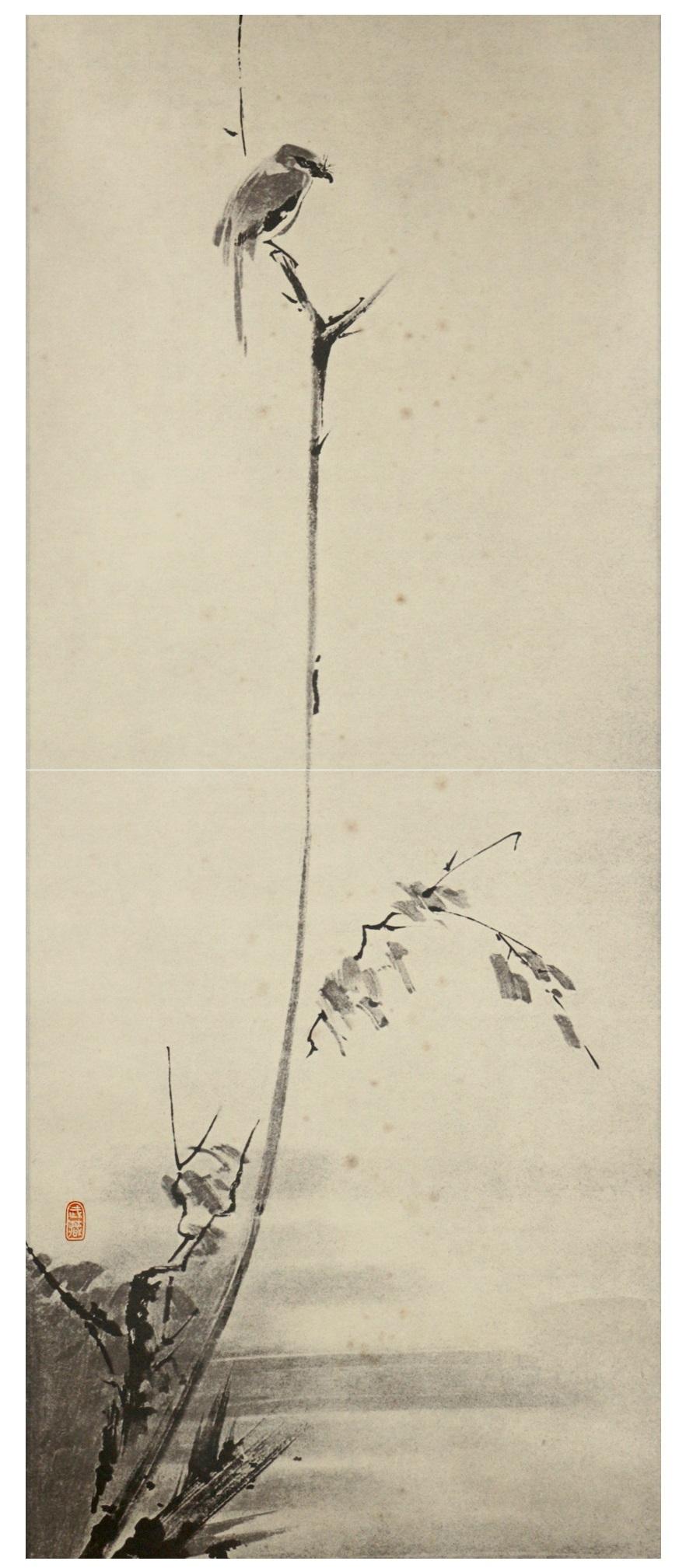 Lovely 16th-17th Century Scroll Painting Japan Artist Miyamoto Musashi ...