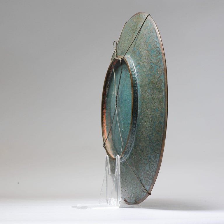 Lovely 19c Antique Meiji Period Japanese Charger Bird Bronze Cloisonne ...