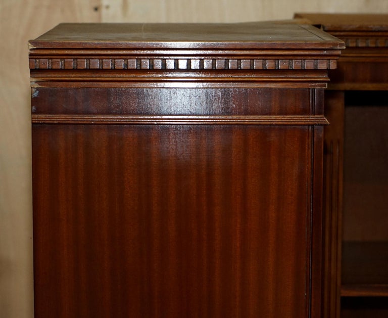 Lovely 2 Piece Flamed Hardwood Open Library Bookcase Part of a Paired ...