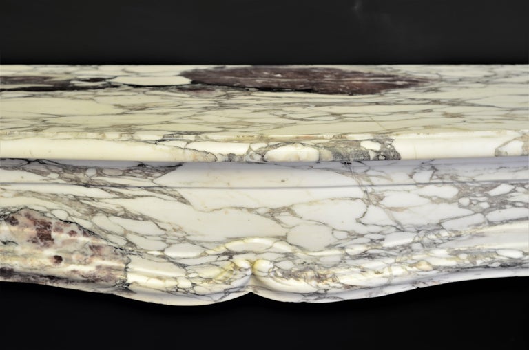 Lovely Antique Breche Violet Marble Fireplace Mantel at 1stDibs