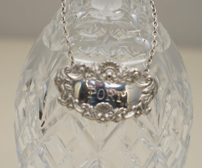 Lovely Antique Cut Glass Crystal Decanter Jug Port Sterling Hanging ...