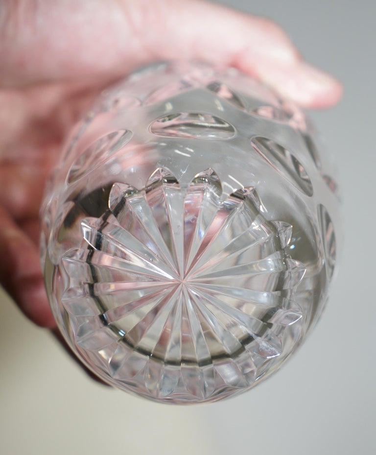 Lovely Antique Cut Glass Crystal Decanter Jug Port Sterling Hanging ...