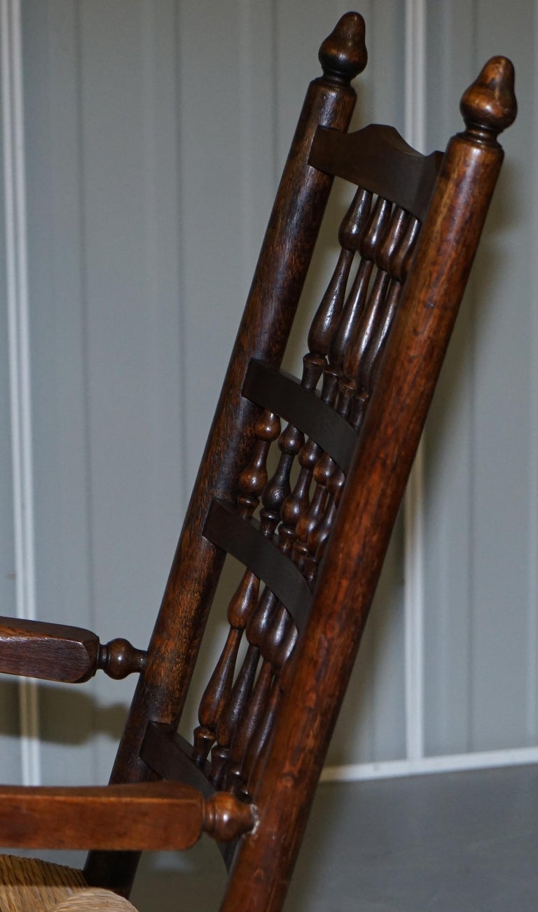 Lovely Antique Elm Victorian William Morris Sussex Chair Style Rocking ...