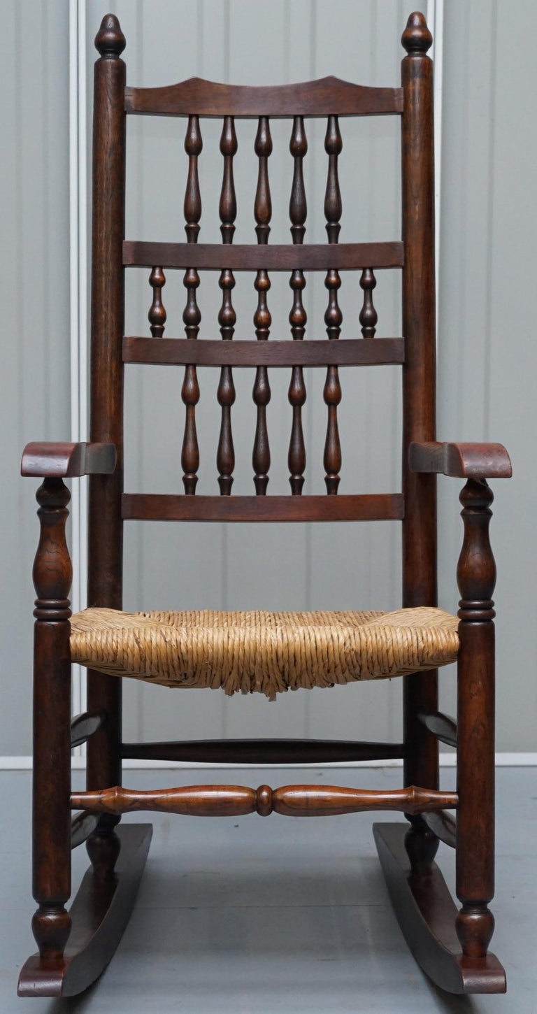 Lovely Antique Elm Victorian William Morris Sussex Chair Style Rocking ...