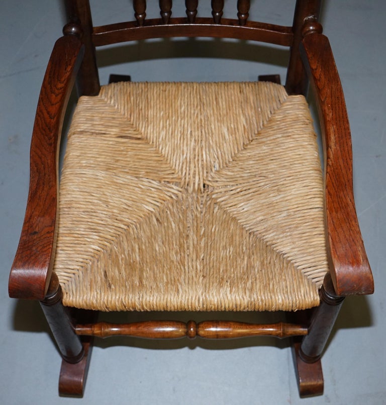 Lovely Antique Elm Victorian William Morris Sussex Chair Style Rocking ...