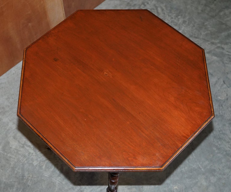 Lovely Antique Hexagon Centre Occasional Table Porcelain Castors ...